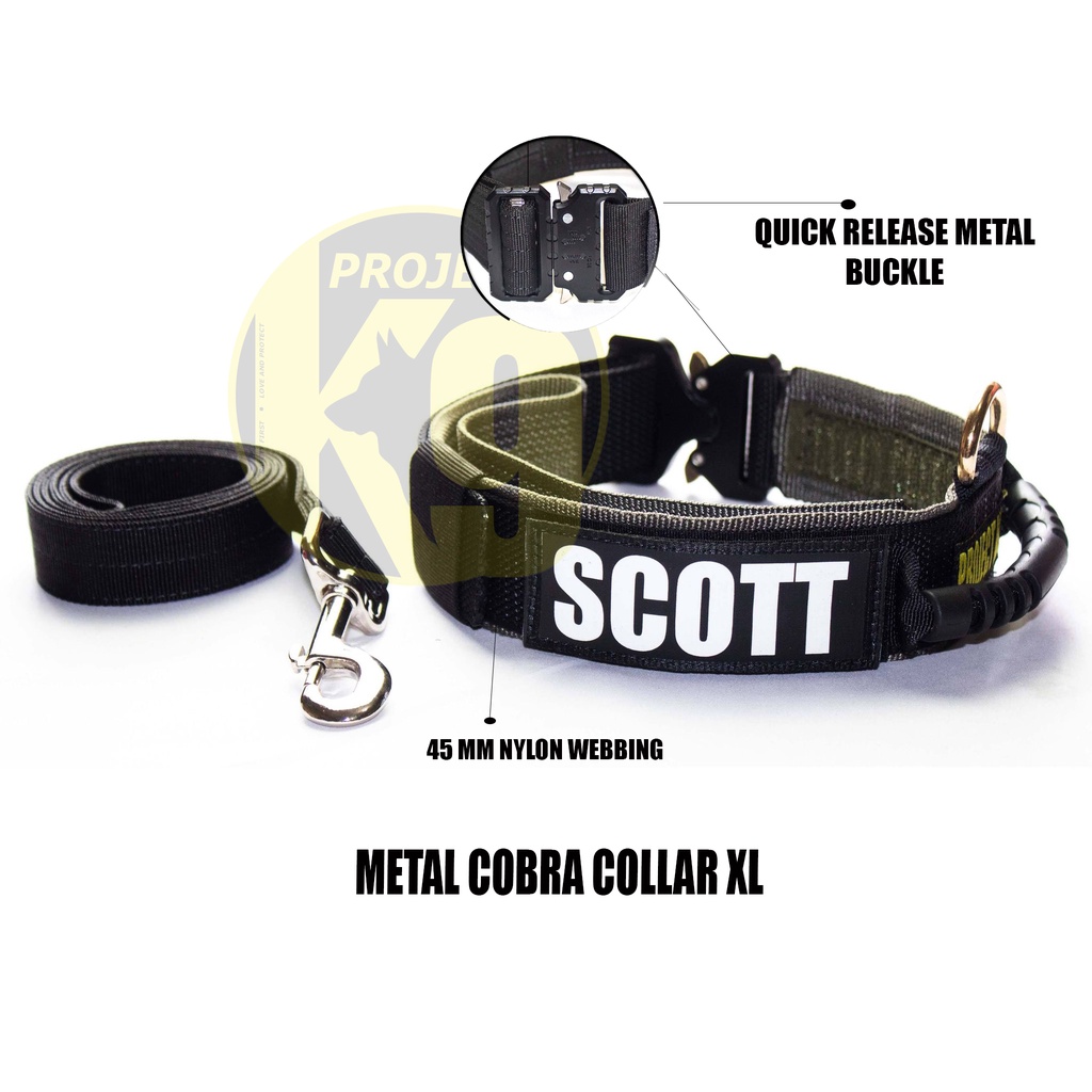PROJECT K9 - XL COBRA COLLAR METAL BUCKLE WITH 1M LEASH | Shopee ...