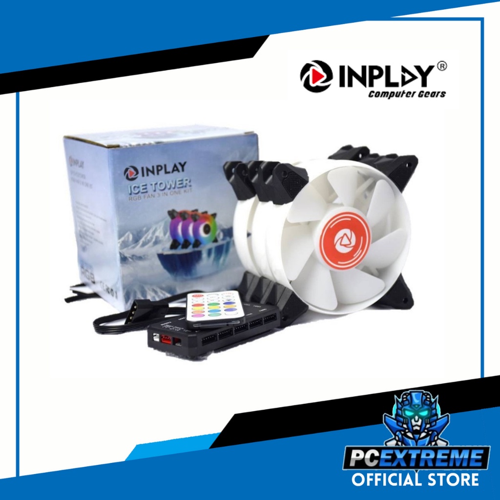 INPLAY ICE TOWER RGB FAN 3 IN ONE KIT | 3PCS 12CM Cooling fan | RGB ...