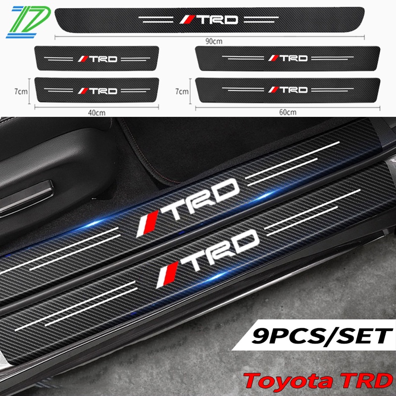 For Toyota TRD Carbon Fiber Car Door Sticker Protector Auto Threshold ...