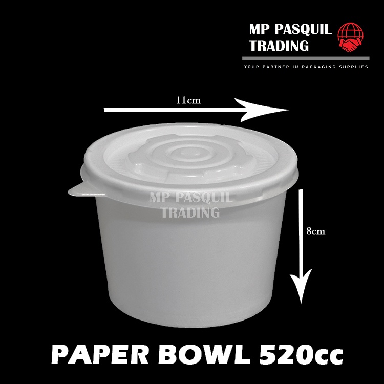 50pcs PAPER BOWLS W/ LID 260cc/320cc/390cc/520cc/550cc/750cc/780cc ...