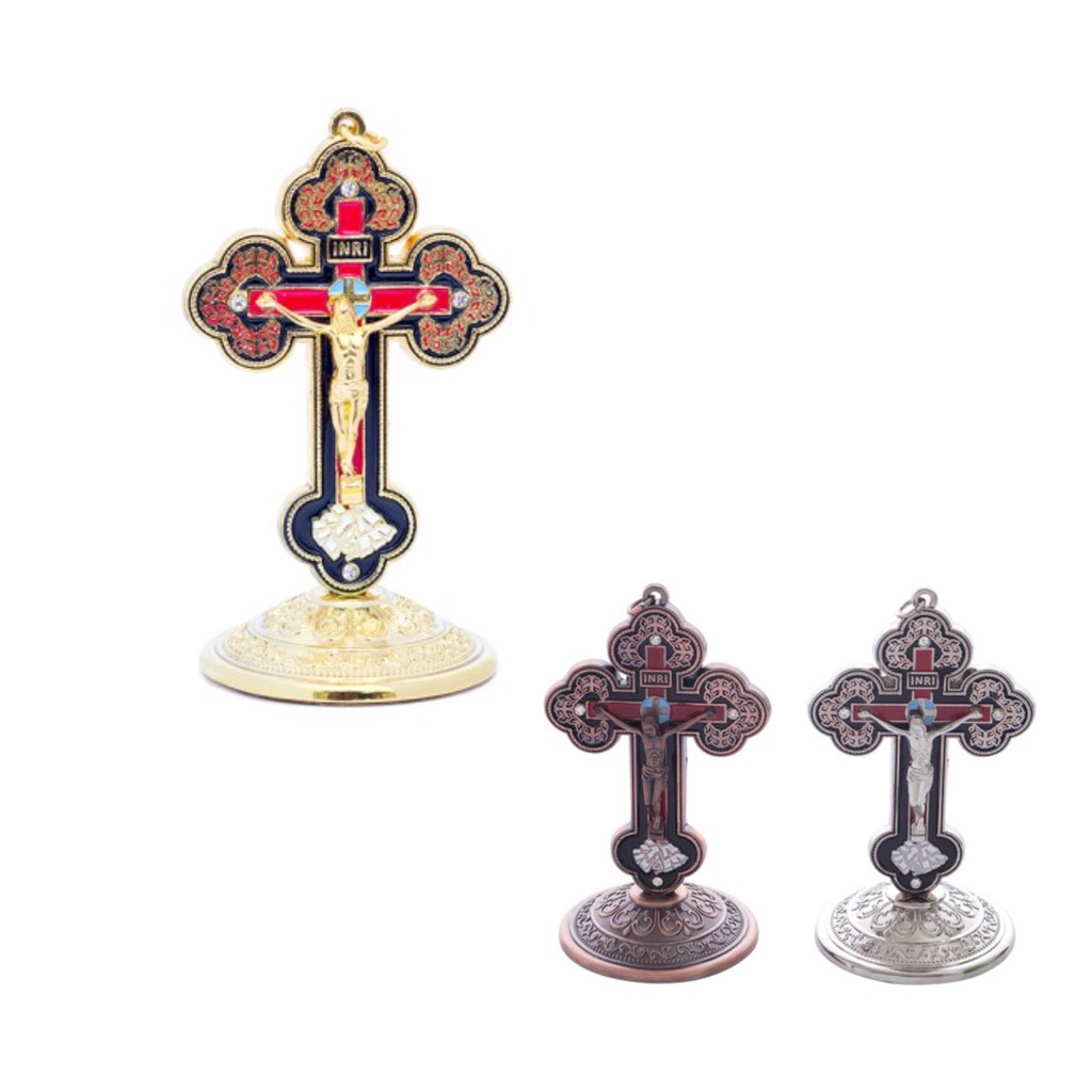 Mini SITTING CROSS BENEDICTUS MILLE Car Dashboard Cross Table Display ...