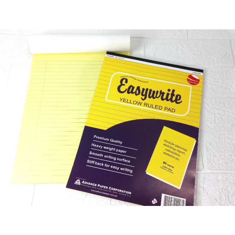 Easywrite Yellow Ruled Pad 80 Leaves | Shopee Philippines