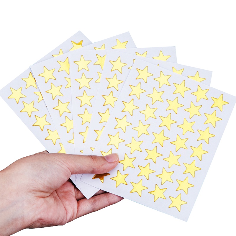 10sheets/bag Gold Star Sticker Stamping Five Pointed Star Sticker ...