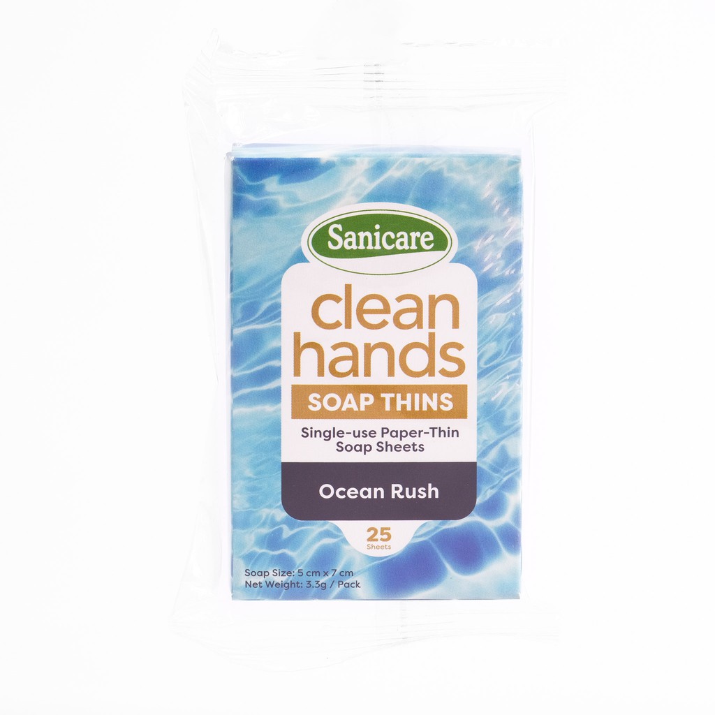 Sanicare Clean Hands Soap Thins Ocean Rush 25 sheets | Shopee Philippines