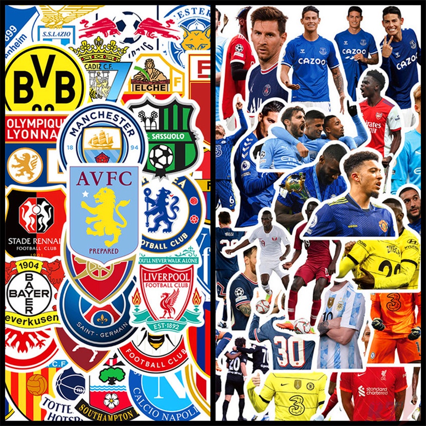 100Pcs/Set Football Club Logo & Superstar Series A Stickers DIY Fashion ...