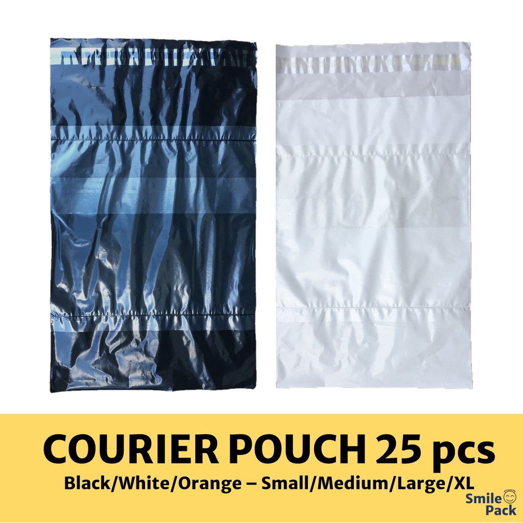 Courier Pouch 25 pcs - S M L XL - Black White Orange - with Sleeve for ...