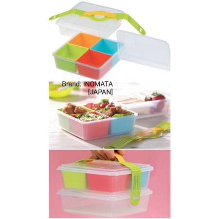 INOMATA 2-Tiers Picnic Lunch Bento Box Multicolor JP | Shopee Philippines