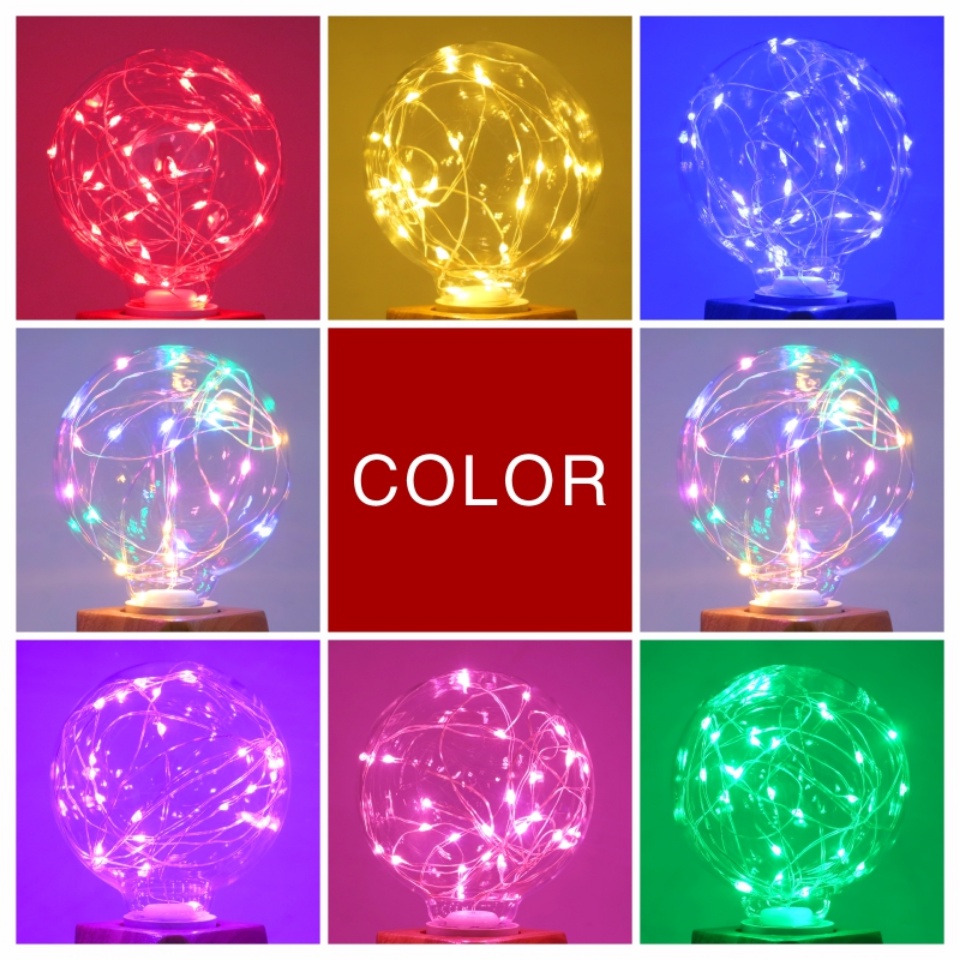 Got Liang LED Edison String Light Bulb E27 110V 220V G95 Colorful RGB ...