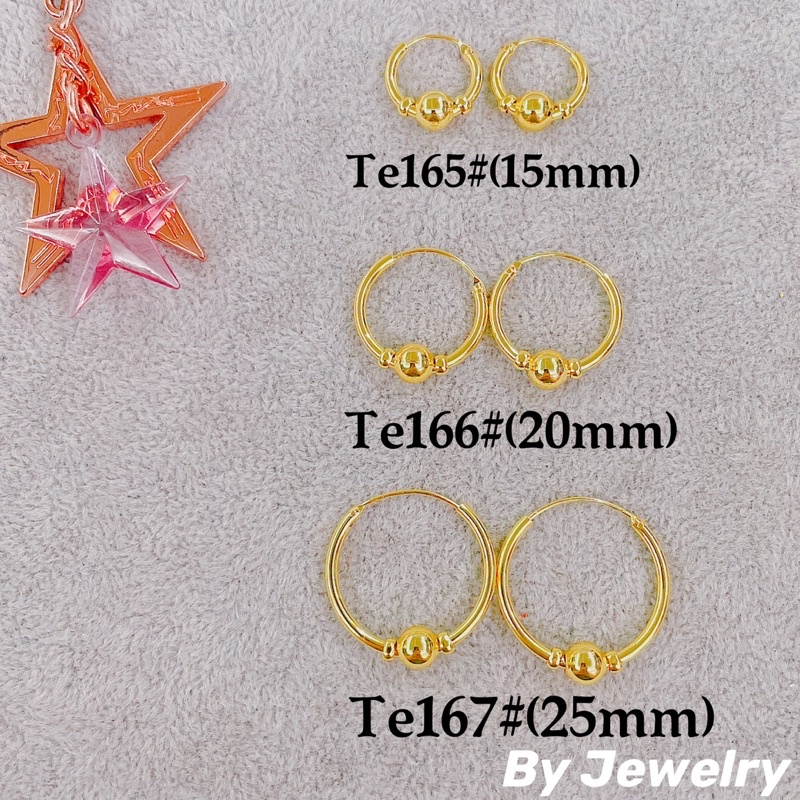 【BY】Te165#18K Thailand Gold Plated Loop Earrings Circle Earrings Hoop ...