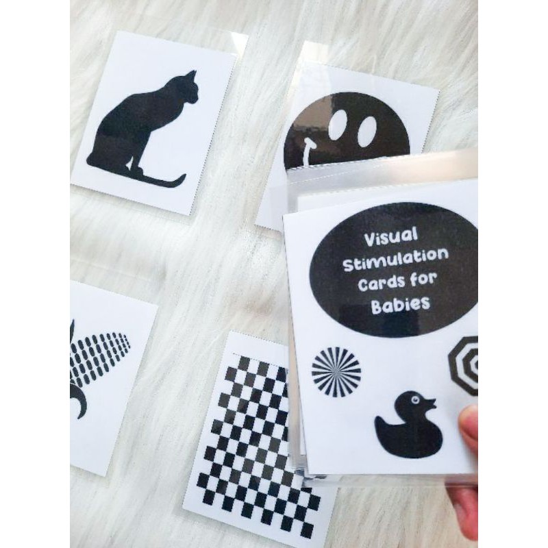 Baby Visual Stimulation Cards black and white laminated Flashcards (250 ...