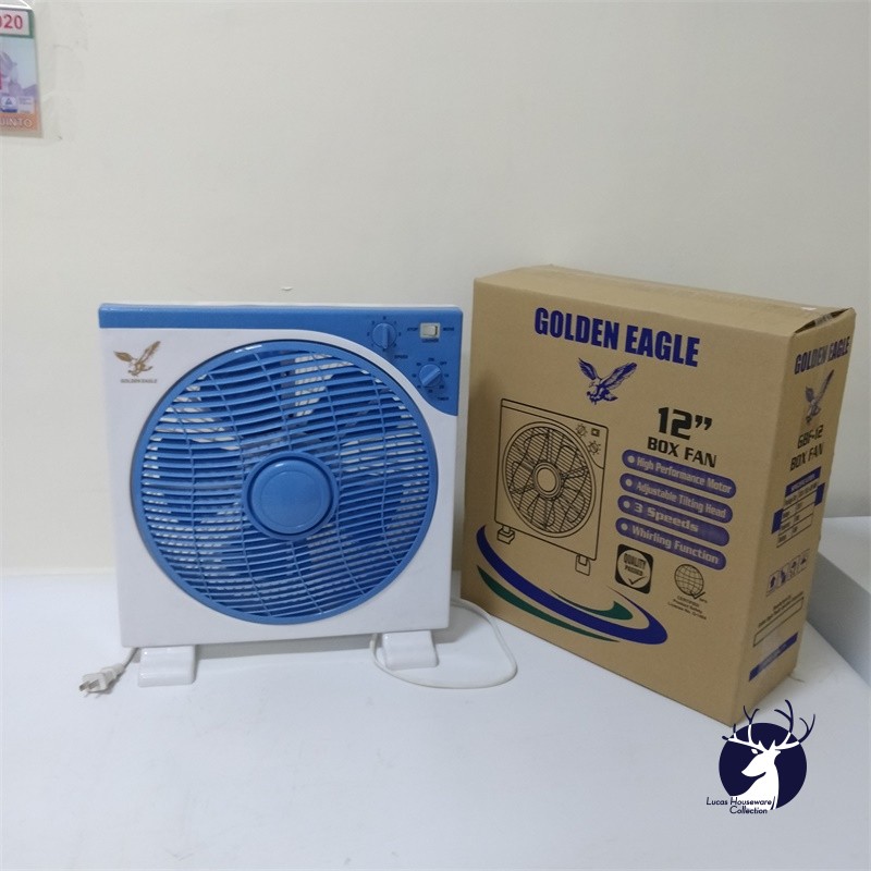 12" PORTABLE DESK FAN / BOX FAN SQUARE ELECTRIC FAN / POWER SUPPLY ...
