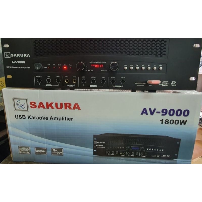 SAKURA AV-9000 DIGITAL STEREO ECHO MIXING AMPLEFIER 1800W x 2 2 CHANNEL | Shopee Philippines
