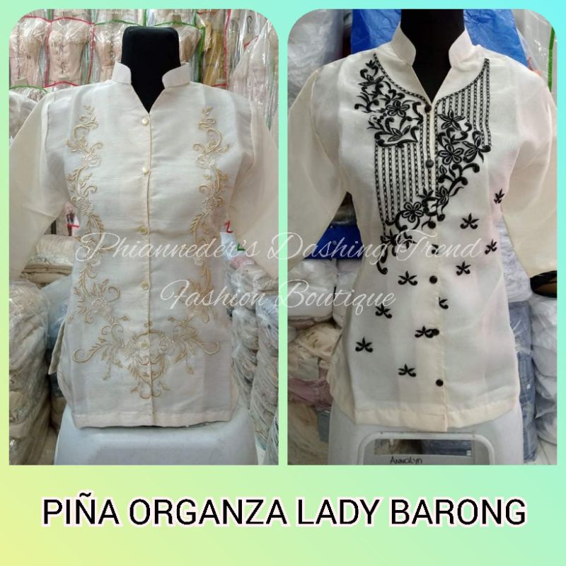 Lady Barong with Embroidered Design | Shopee Philippines
