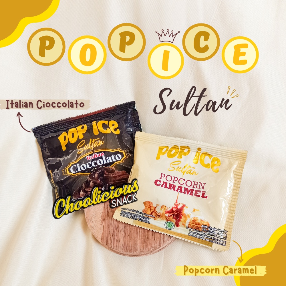 Pop ICE Sultan Popcorn Caramel Flavor/Italian Cioccolato Drink Sachet ...