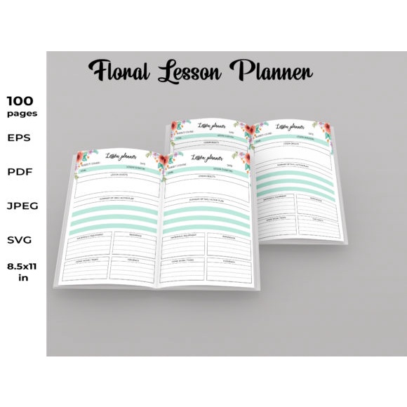 Teacher Lesson Plan Floral Design PDF Printable Planner | Shopee ...