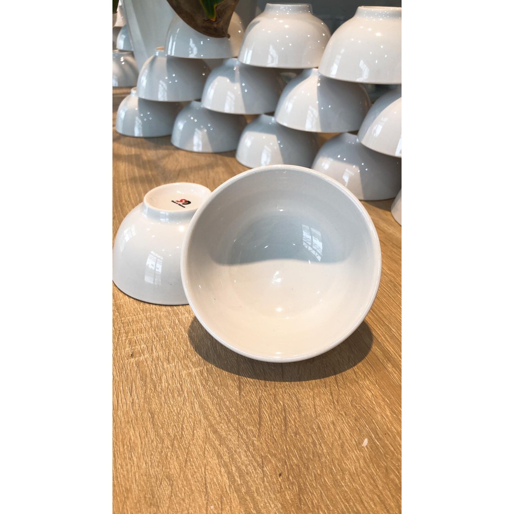 Combo of 10 thick white ceramic rice bowls, porcelain bowls - White ...