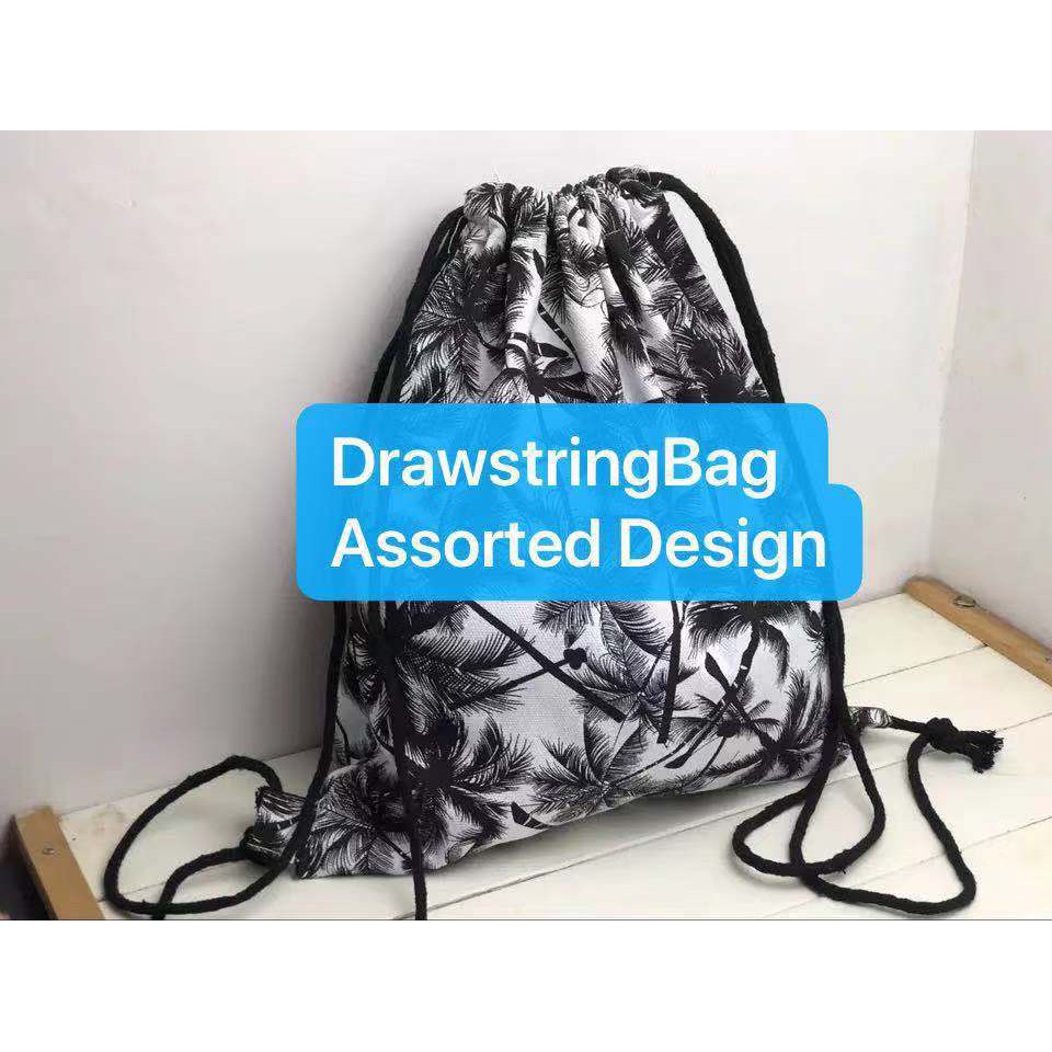 Canvas String bag eco bag fashion design Drawstring bag | Shopee ...