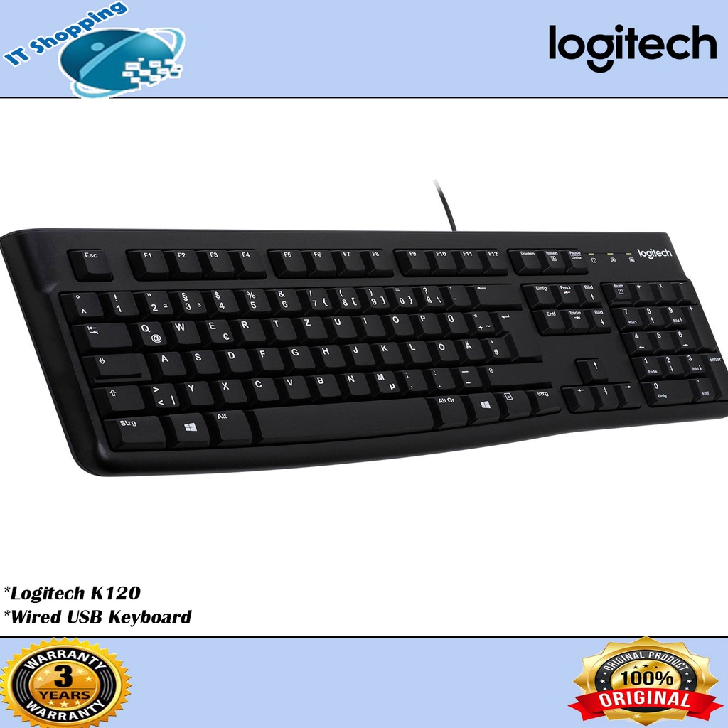 LOGITECH K120 USB WIRED USB KEYBOARD | Shopee Philippines