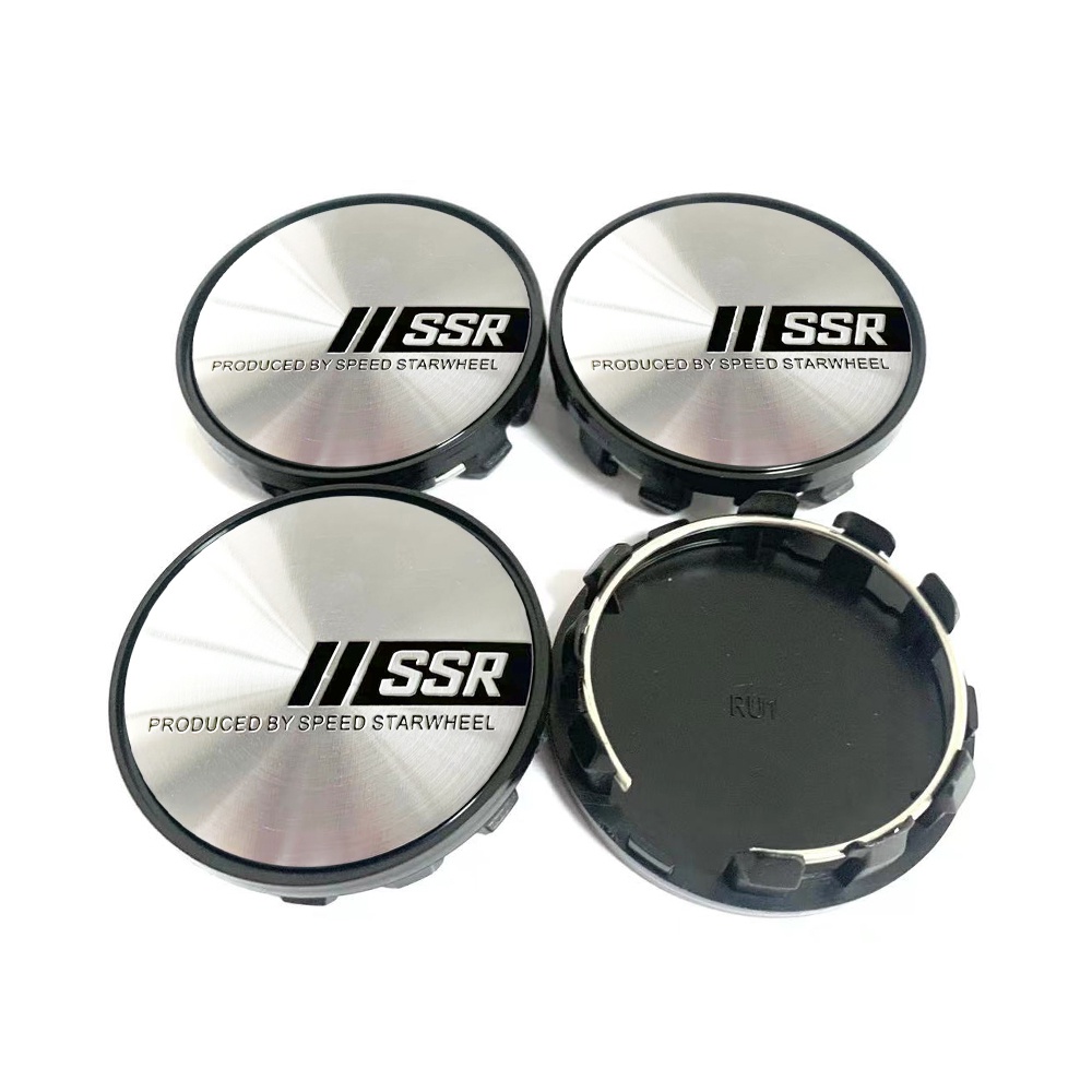4pc 59mm SSR Black Silver red logo Sticker Car Modified Wheel Center ...