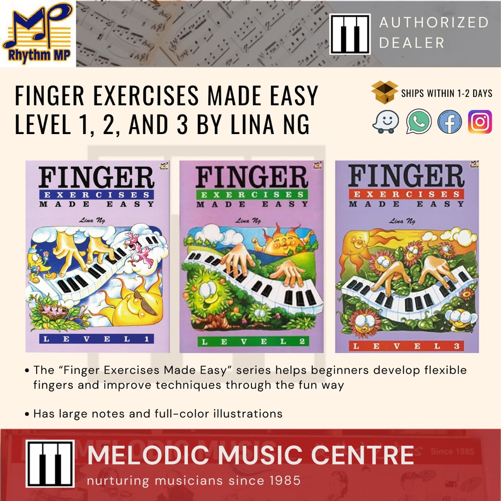 Finger Exercises Made Easy Level 1, 2, and 3 by Lina Ng | Shopee ...