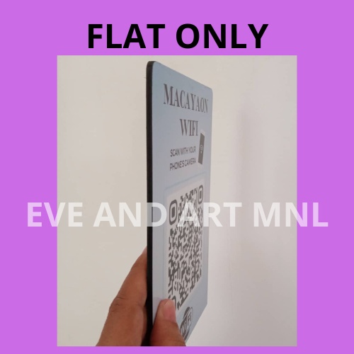 Wifi Qr Code on Sintra Board Customize Flat / with wood Stand | Shopee ...