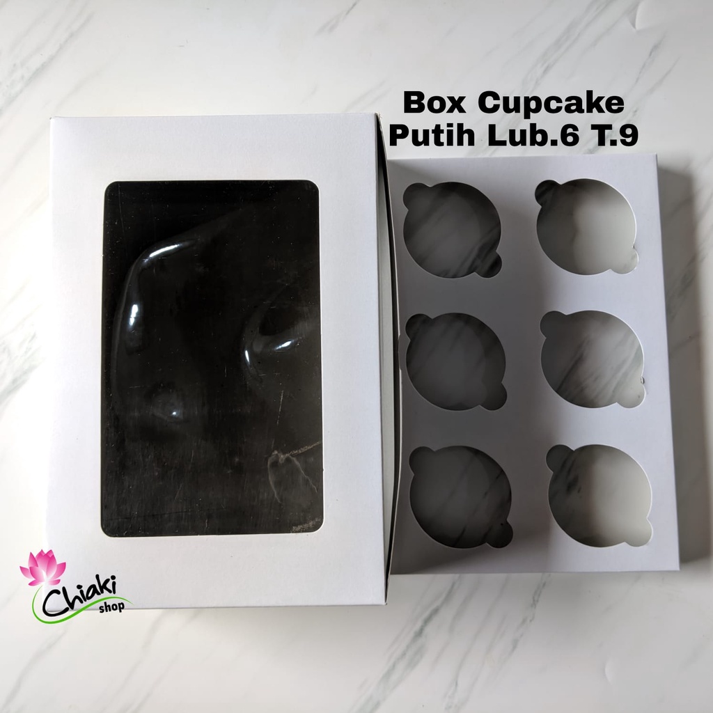 PUTIH 9cm High 6-hole White Cupcake box (1 Package Contains 5 Boxes ...