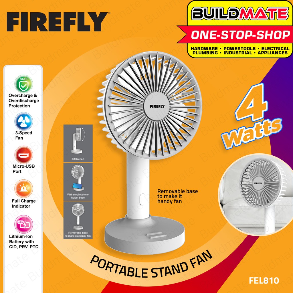 FIREFLY Portable Handy Stand Fan 4W with Mobile Phone Holder FEL810 ...
