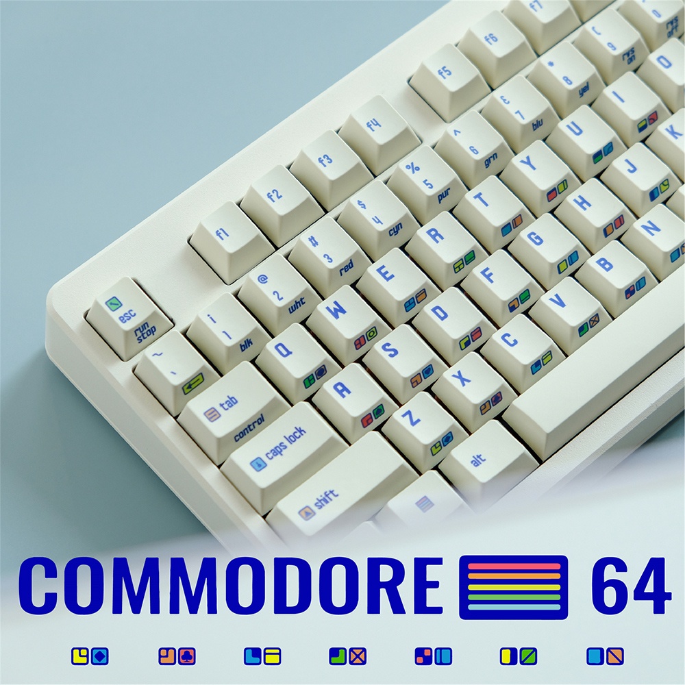 C64 Keycaps commodore 64 Cherry profile Dye-Sublimation PBT Keycap ...