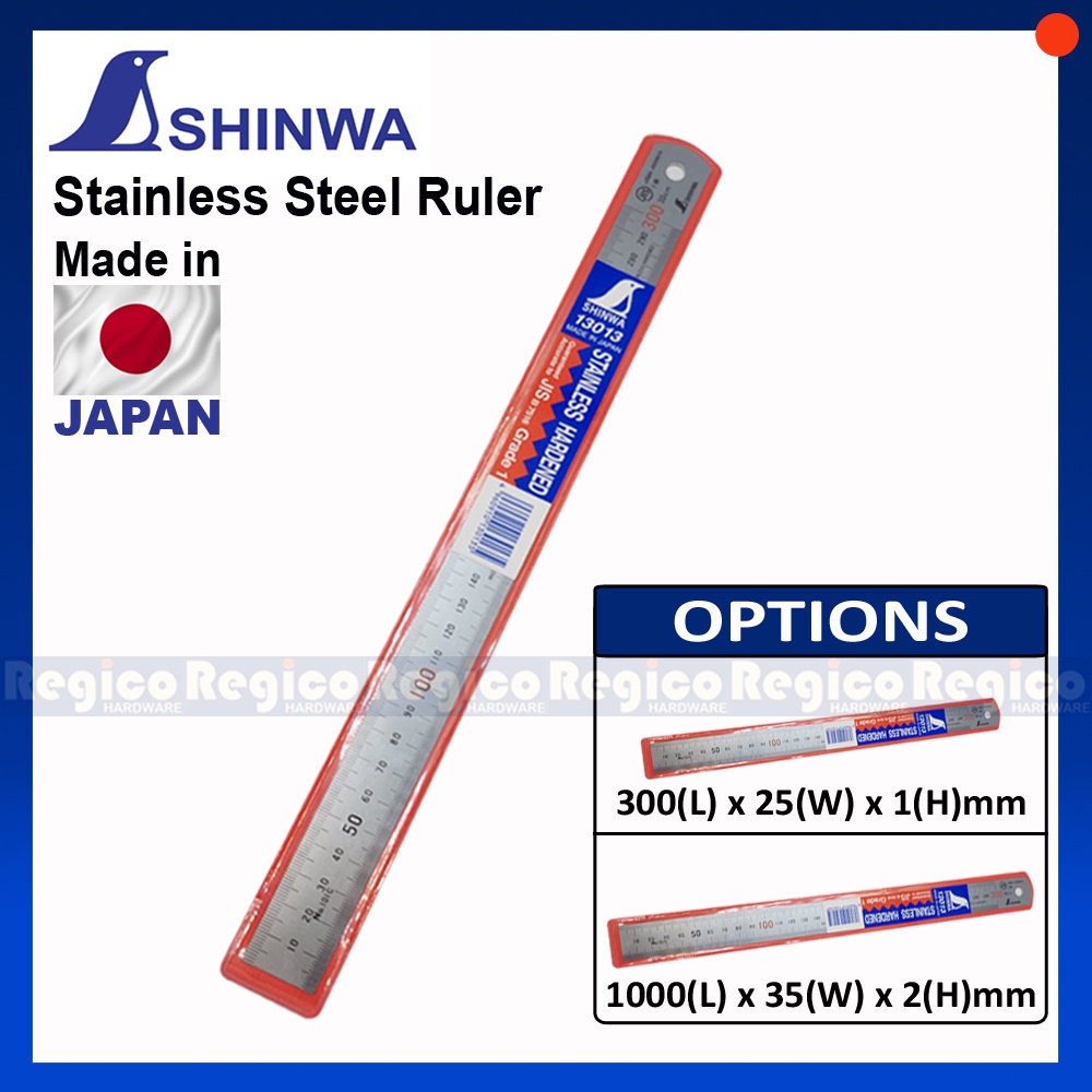 Shinwa 300mm 1000mm Stainless Hardened Ruler Regico Hardware | Shopee Philippines