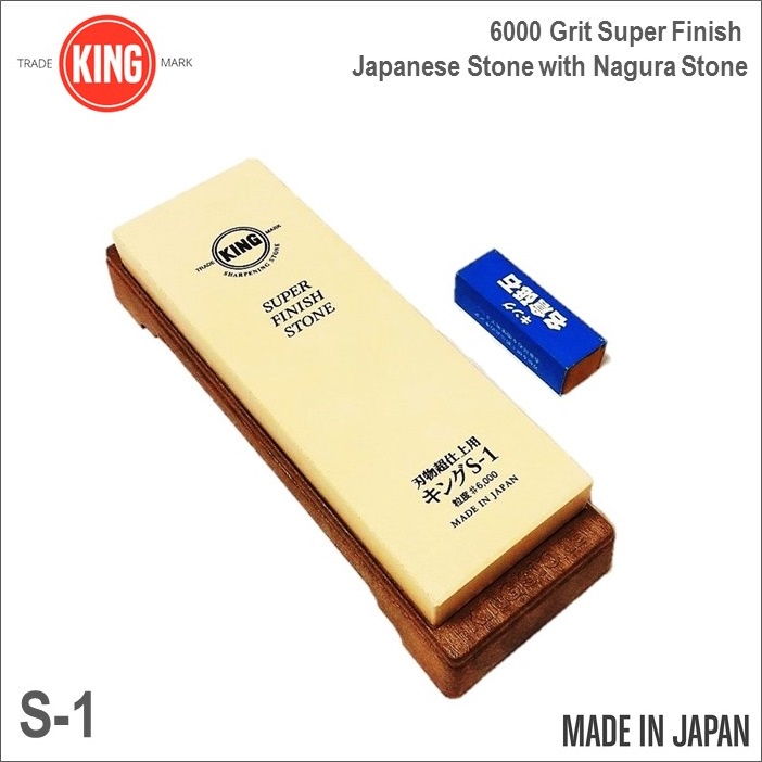 King S-1 6000 Grit Super Finish Japanese Stone (with Nagura Stone ...