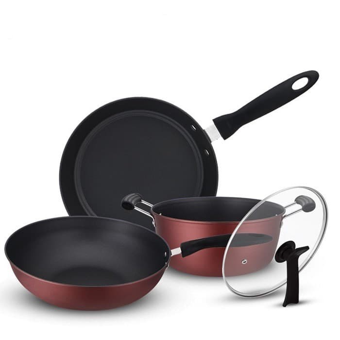 3-set Teflon Pan, One Set Of Teflon, Teflon Pan Set | Shopee Philippines