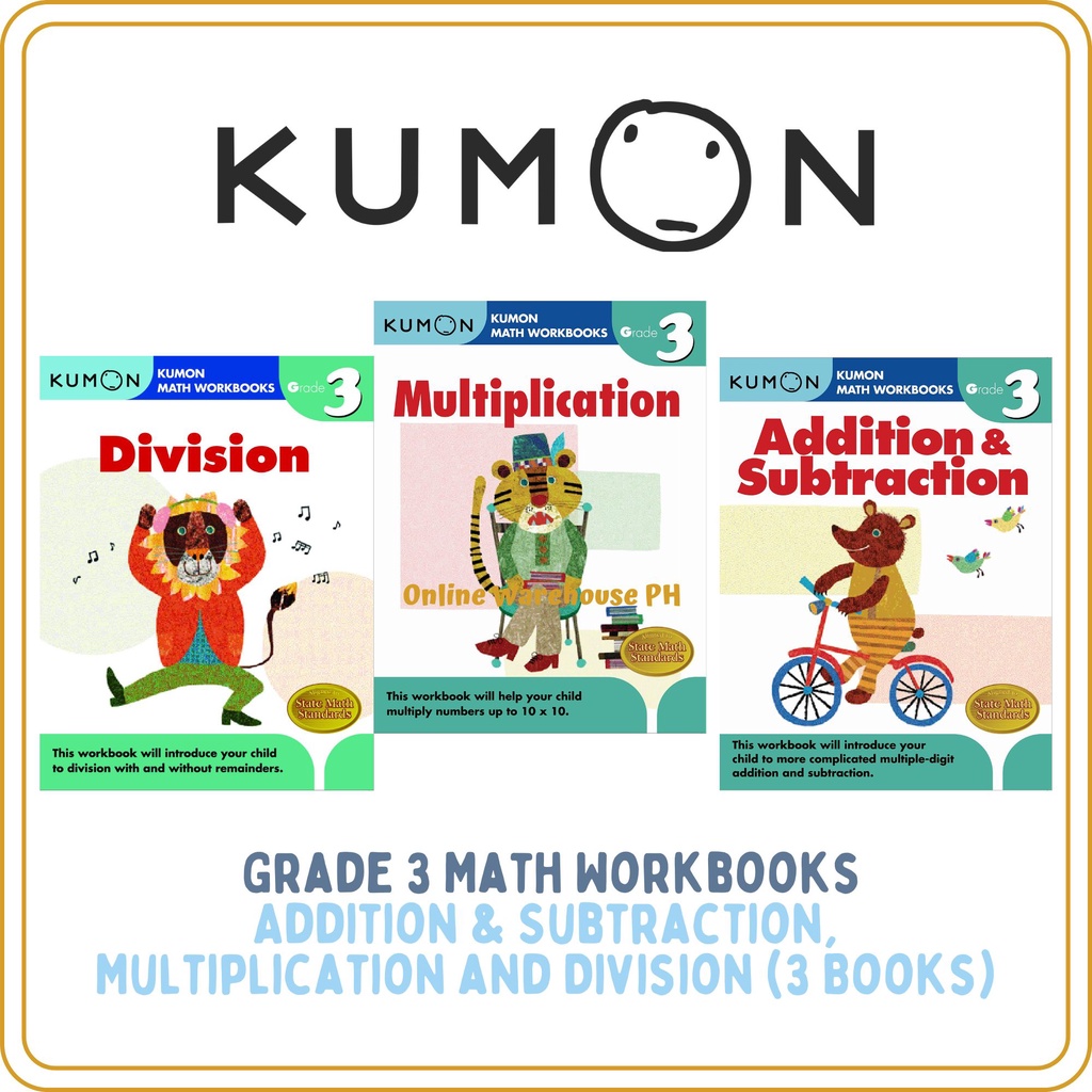 Kumon Math Workbooks(GRADE 3): Addition&Subtraction, Multiplication ...