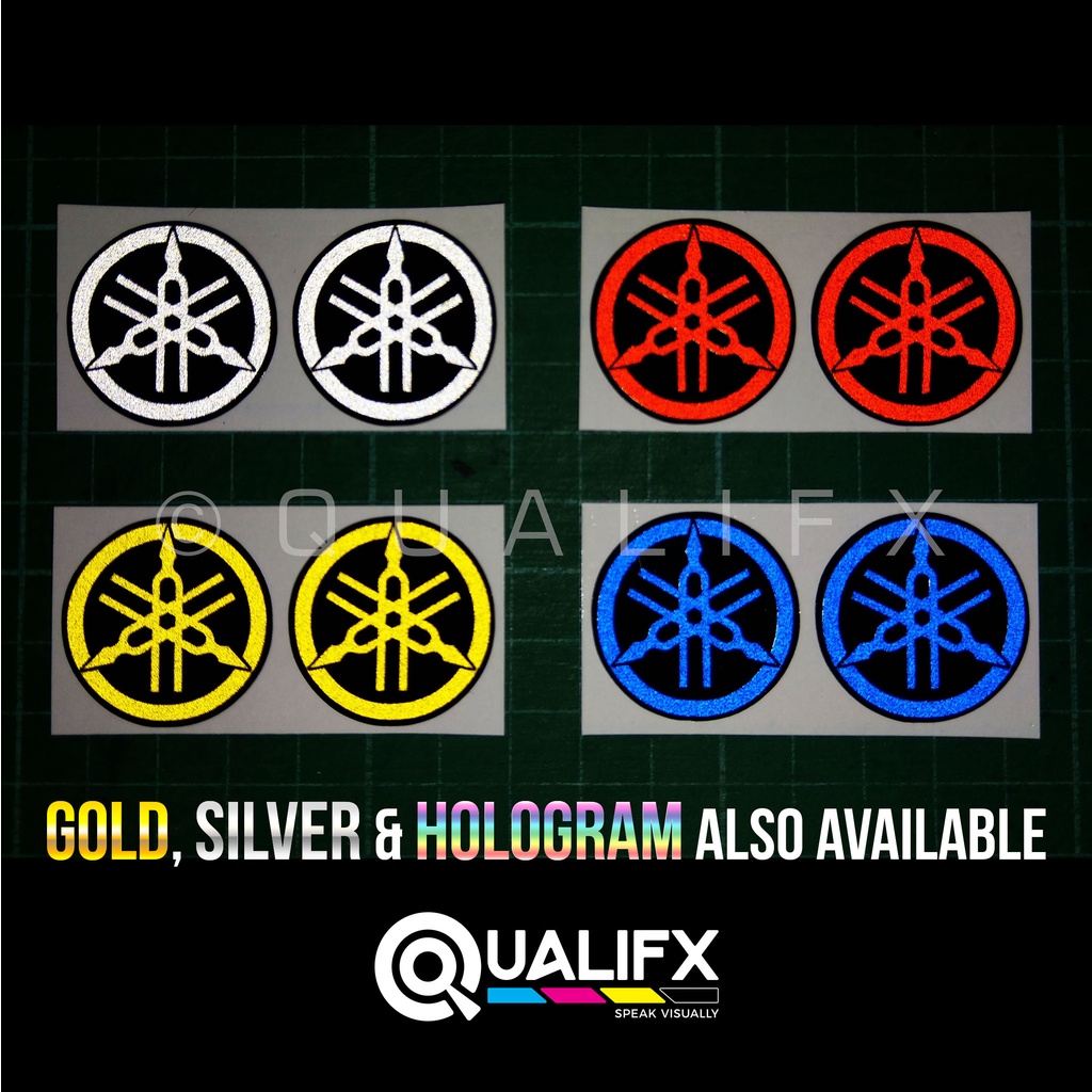 Yamaha Logo Reflective, Gold, Silver Sticker Reflectorized Sticker ...