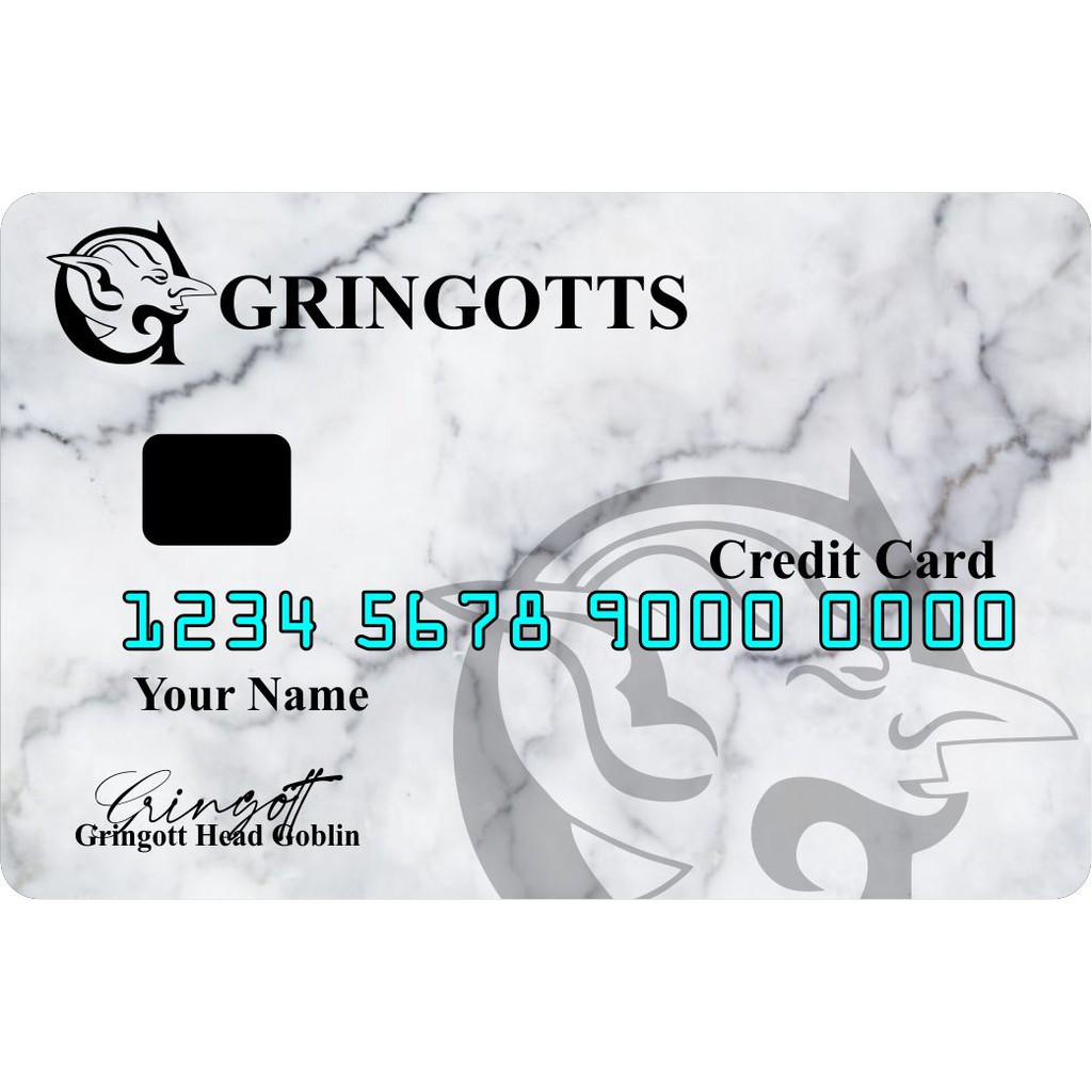 Atm Card Sticker/Credit Card/Debit Card Gringott Bank Harry Potter ...