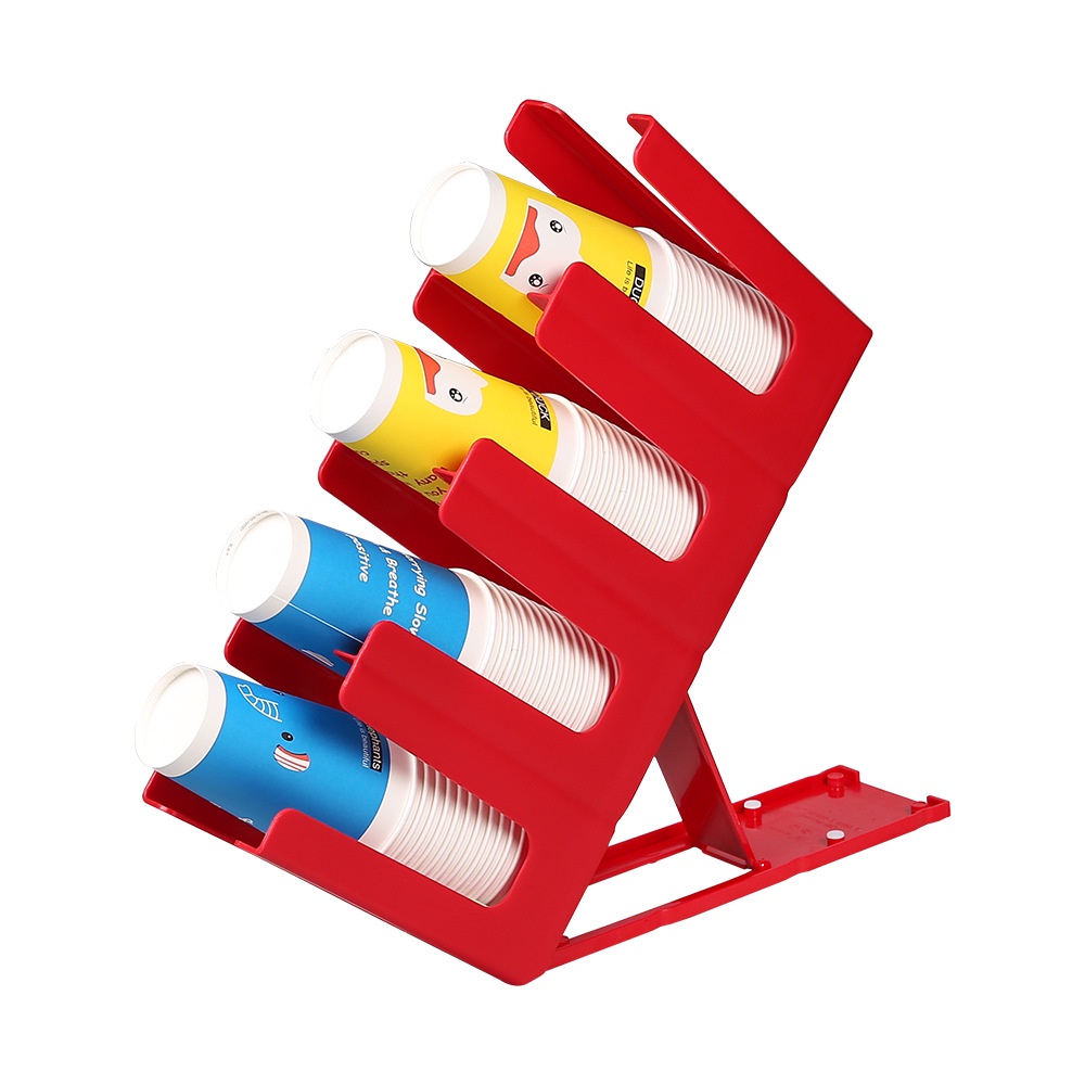 4 Layers Milktea Cup Holder Cup Rack Collapsible Plastics Cup Holder ...