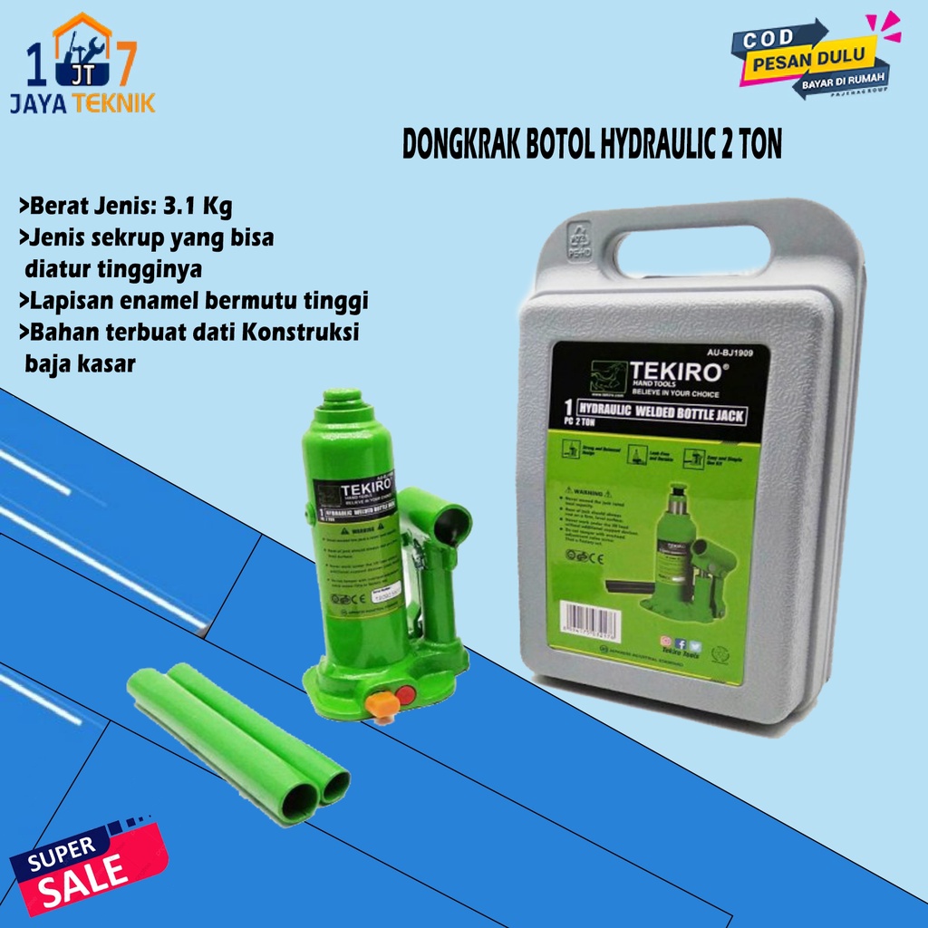 50% Discount Hydraulic Jack Bottle 2 ton tekiro Variants- Available ...