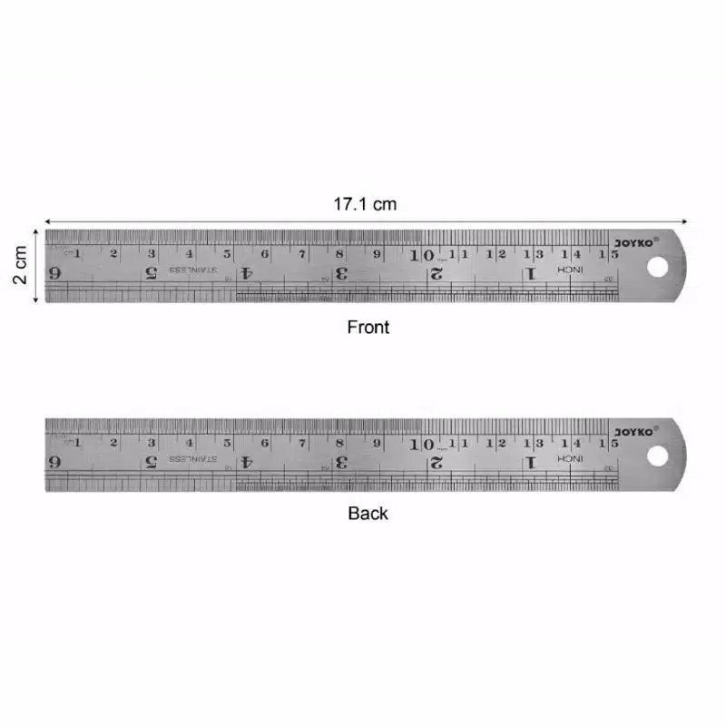 Joyko Iron Ruler 15Cm Stainless Steel | Shopee Philippines