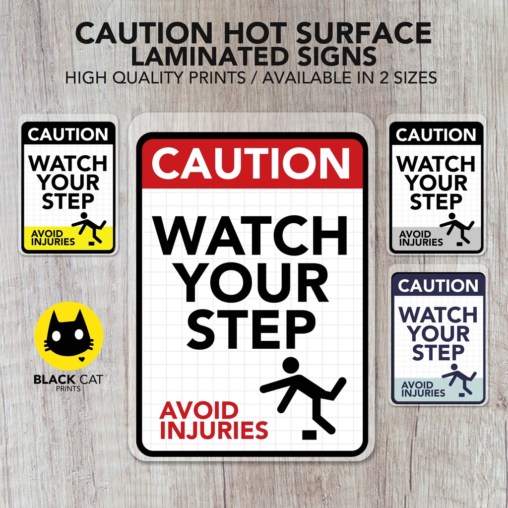 Watch Your Step Sign | Laminated Signage | Sign Board | Shopee Philippines