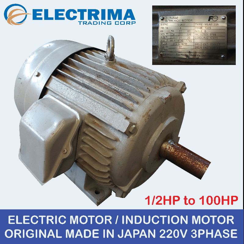 Electric Motor / Induction Motor 1/2Hp to 100Hp 220V 3Phase (Original ...