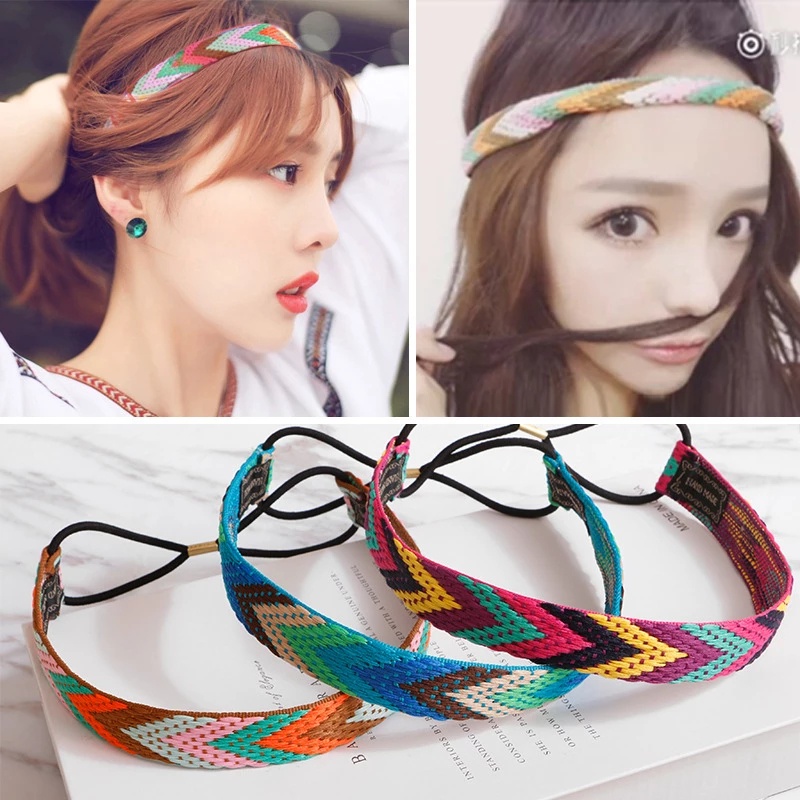 High Quality Vintage Hairband Bohemian Ethnic Embroidery Colorful ...