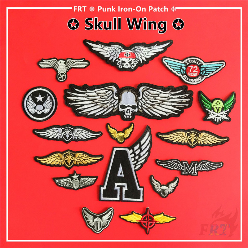 ☸ Punk - Skull Wings Iron-On Patch ☸ 1Pc DIY Sew on Iron on Badges ...
