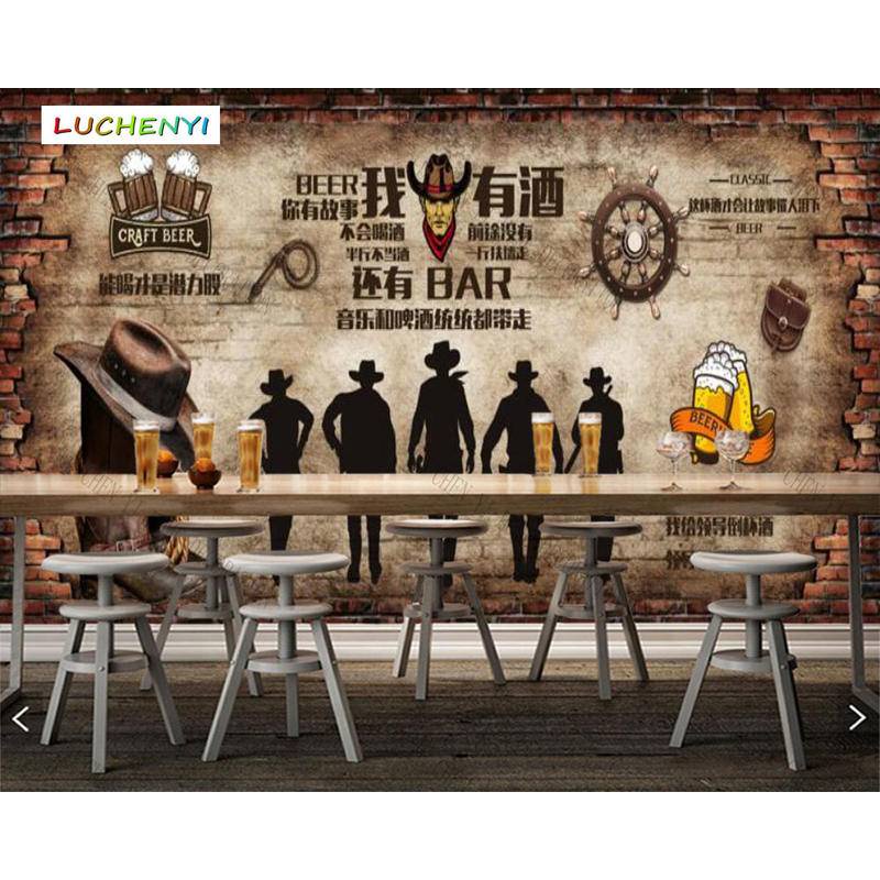 Papel de parede custom beerhouse fast food restaurant 3d wallpaper ...