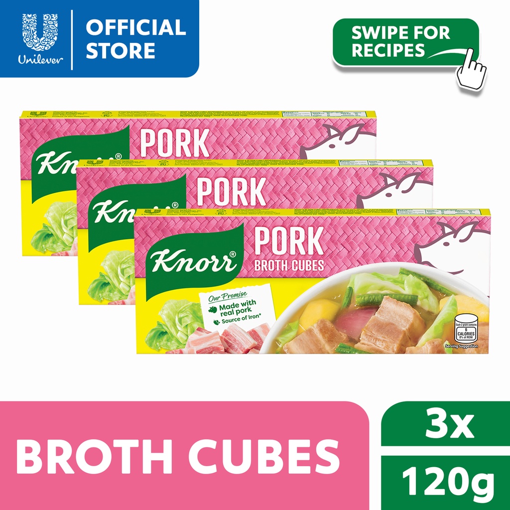 Knorr Pork Broth Cubes Savers Made with Real Pork 120g x3 | Shopee ...