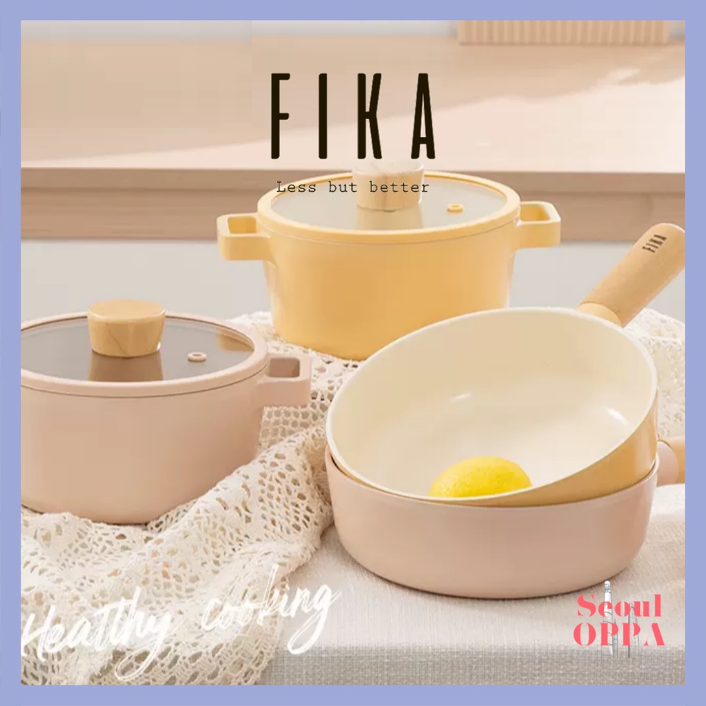 [Neoflam] FIKA Mini Wok and Pot Set 16, 18cm Induction available Pink ...