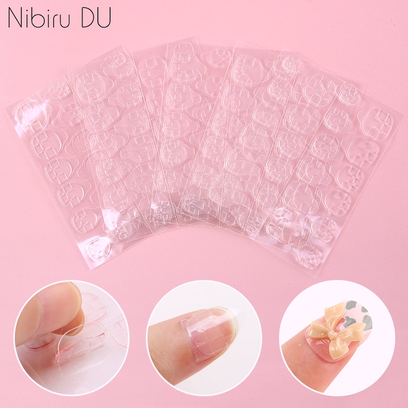 24PCS Transparent Jelly Nail Stickers Finger Glue Double-sided ...