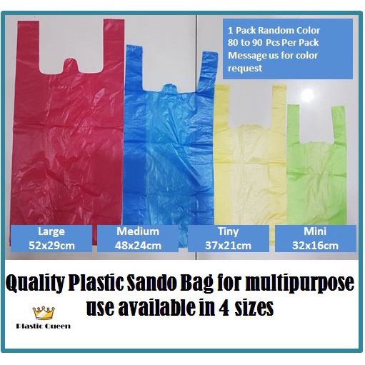 Quality Plastic Sando Bag for multipurpose use available in 4 sizes ...