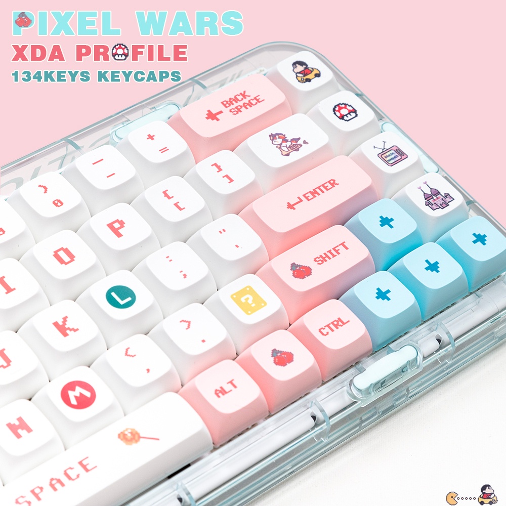NEW Pixel Wars Keycaps 134keys XDA Profile PBT Compatible 60/70/80/108 ...