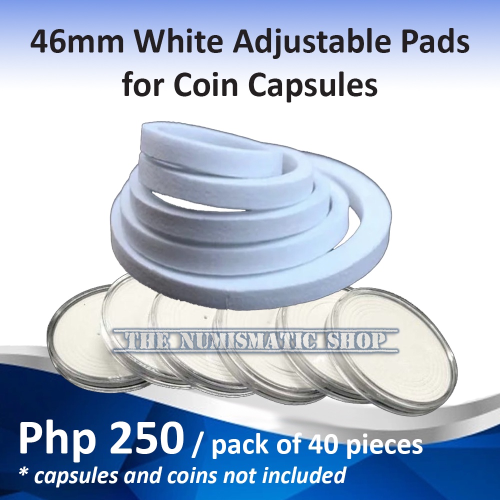 White EVA Adjustable Foam Pads for 46mm Coin Capsules - 40 pieces in a ...