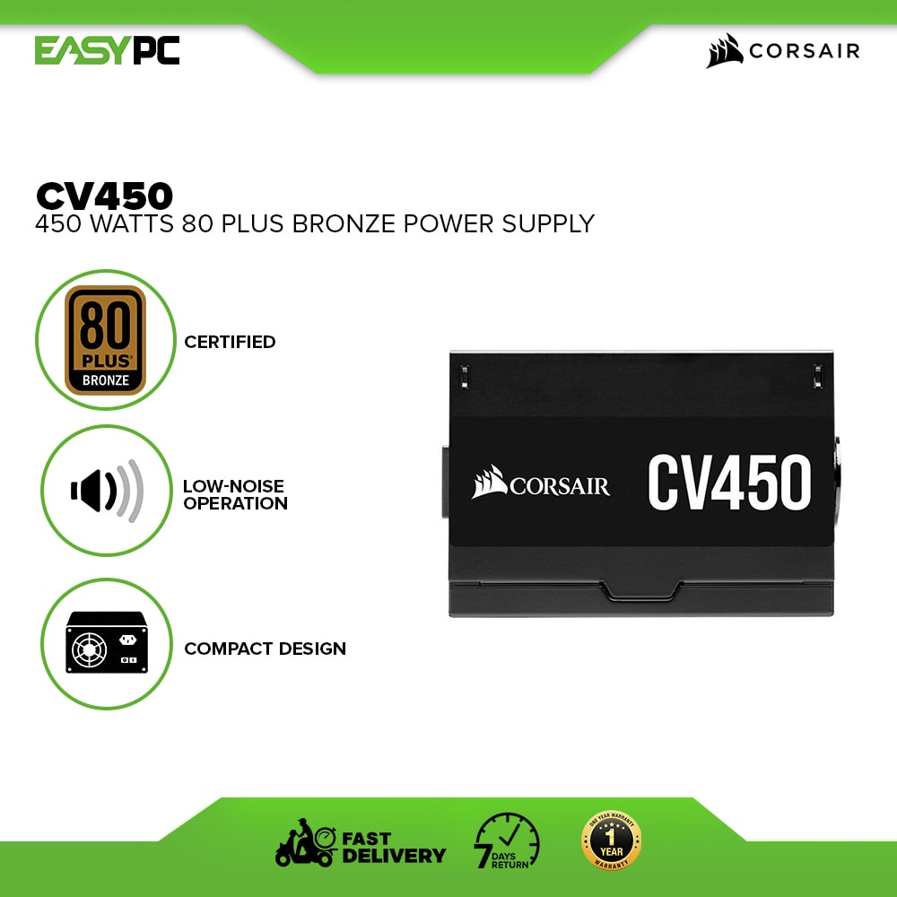 CORSAIR CV450 450WATTS 80 PLUS BRONZE CERTIFIED PSU, Corsair CV 450 ...