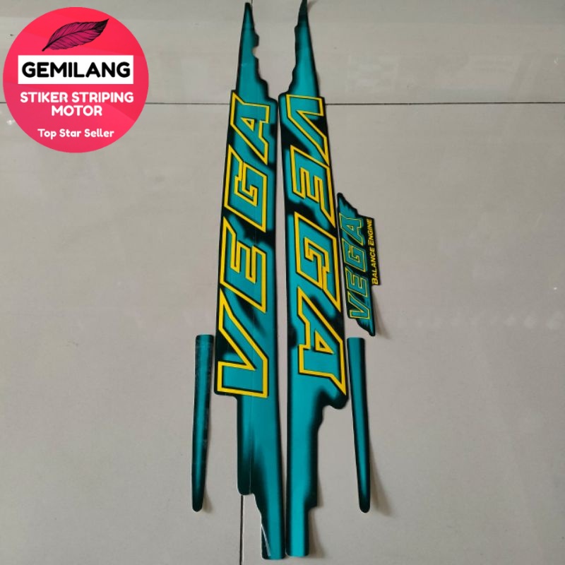 Striping Decal Polet Sticker Yamaha Vega 1998 1999 green bottle list ...